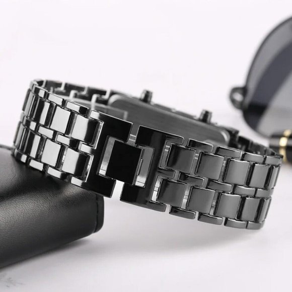 Accessories | Mens Led Digital Watch Black Red Stainless Steel Lava ...